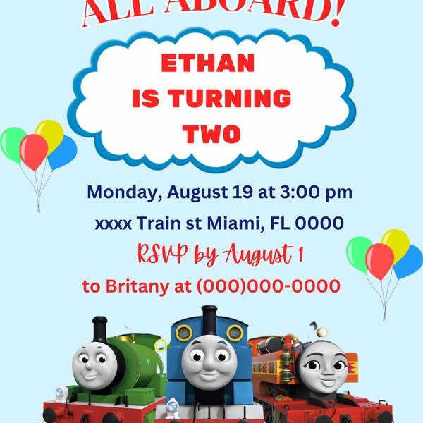 Thomas Invitation - Etsy