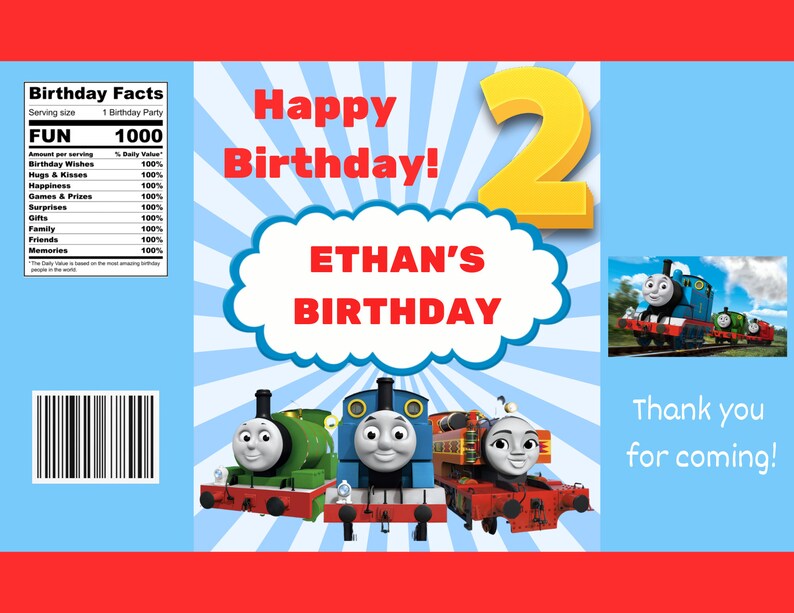 Personalized Printable Thomas & Friends L Thomas the Train Chips Bag L ...