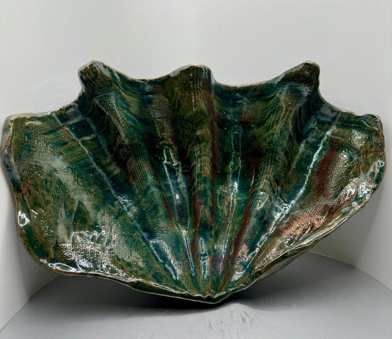 Giant Seashell Raku-fired Clam Shell Dish - Etsy