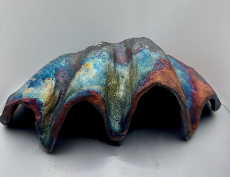 BE STILL- Giant Seashell Raku-fired Clam Shell Dish - Etsy