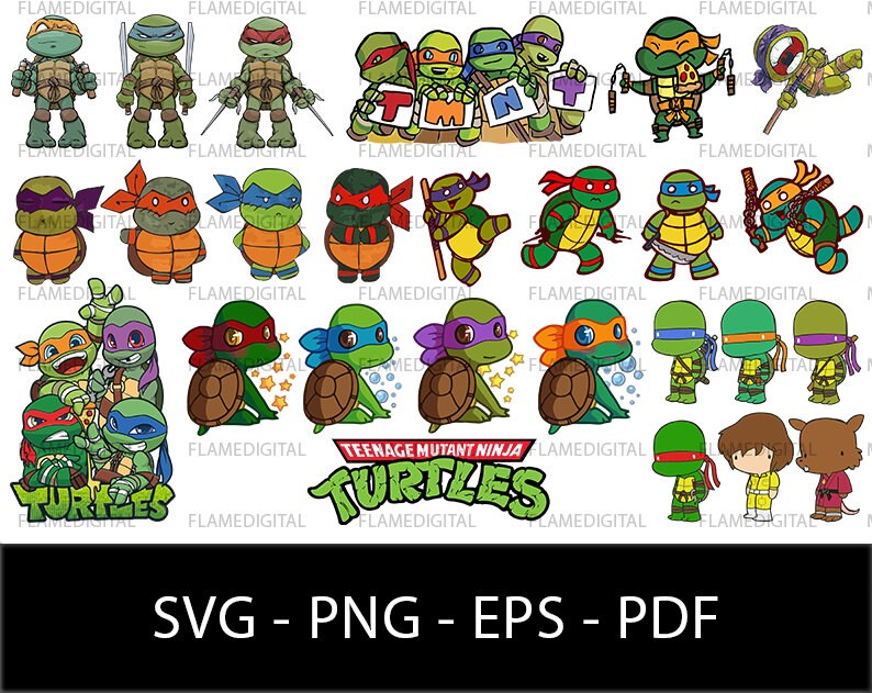 Buy Ninja Turtle SVG and PNG Ready to Use for Canva and Cricut Face ...
