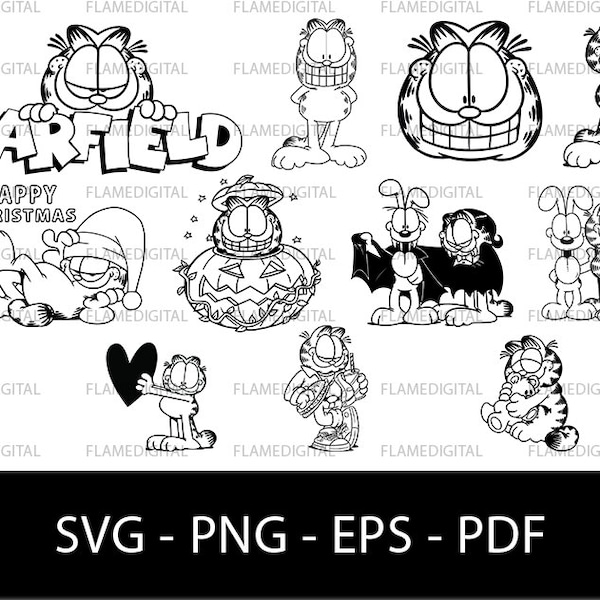 Garfield Svg - Etsy