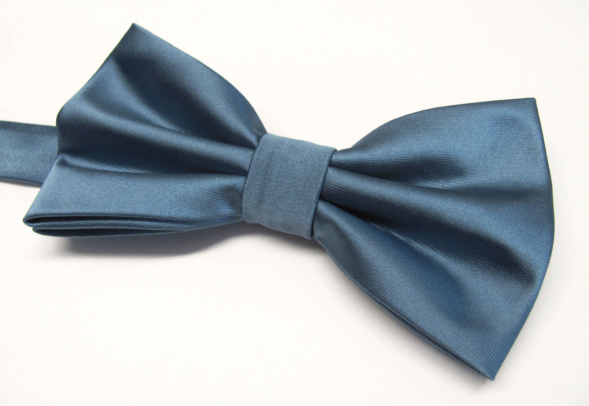 Mens Bowtie. Steel Blue Dusty Blue Bow Tie With Matching Pocket Square ...