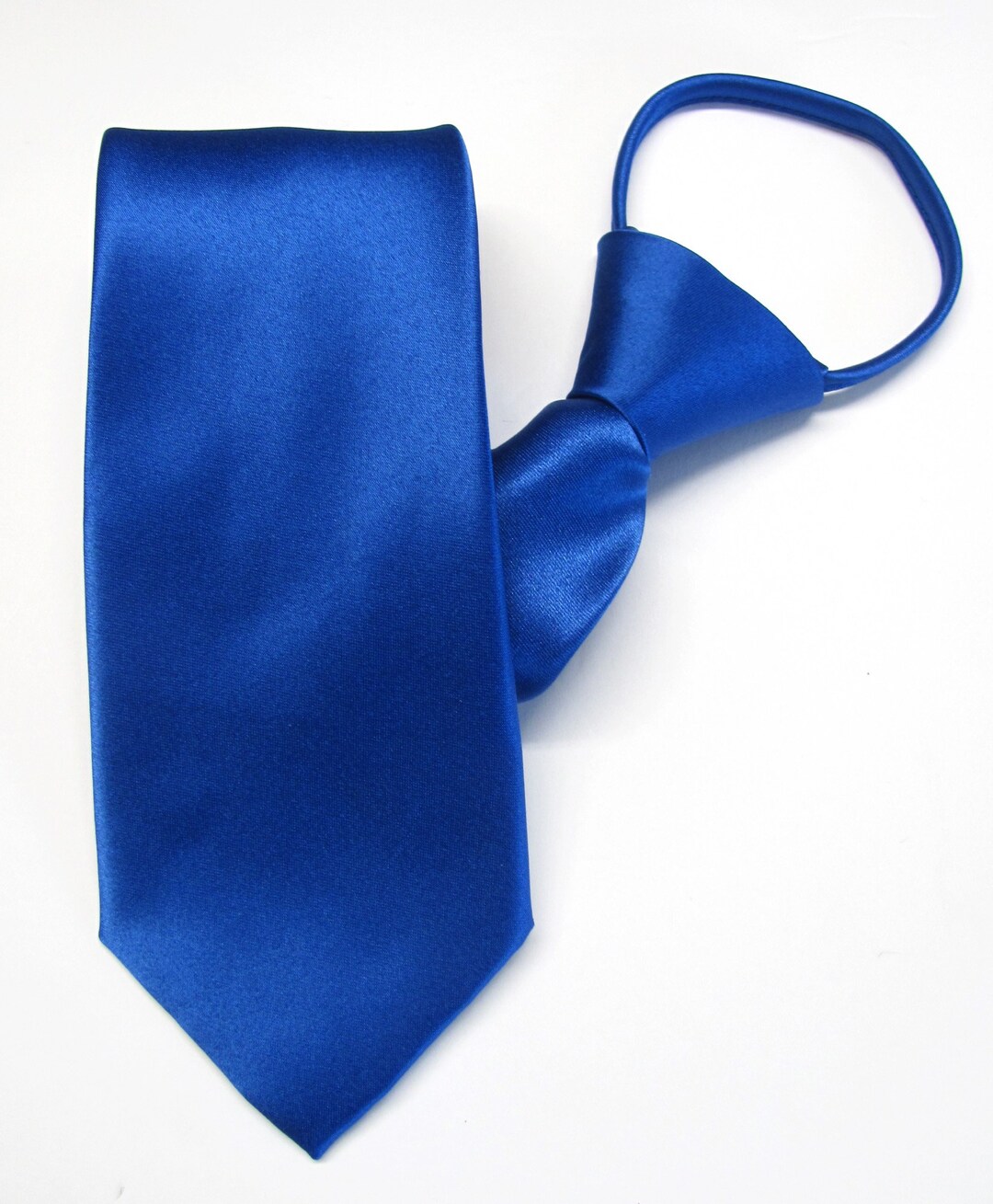 Zipper Necktie Premium Royal Blue Zip up Adjustable Pre Tied High ...