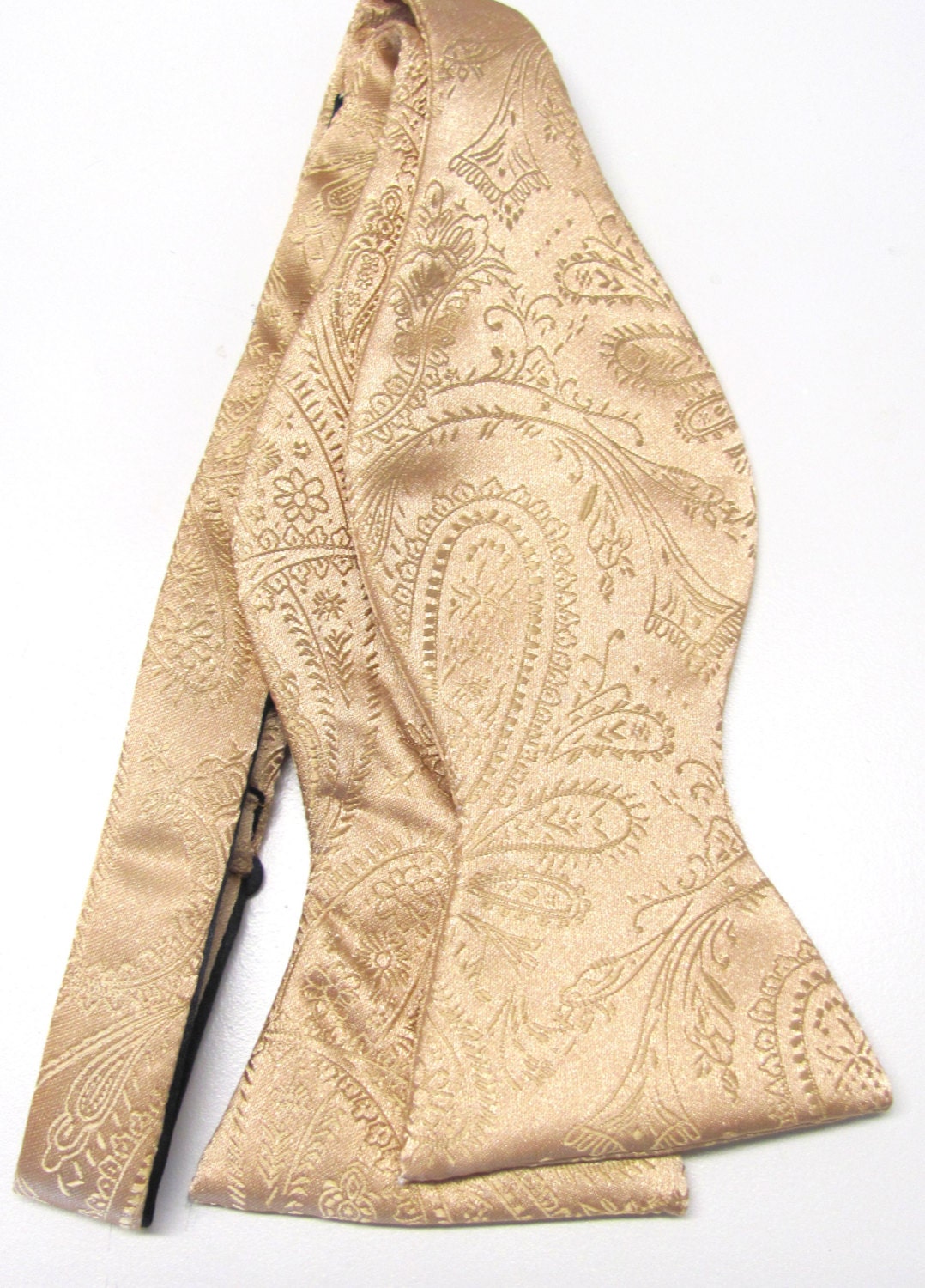Free Style Mens Bow Tie. Dusty Gold Paisley Self Tie Bowtie - Etsy