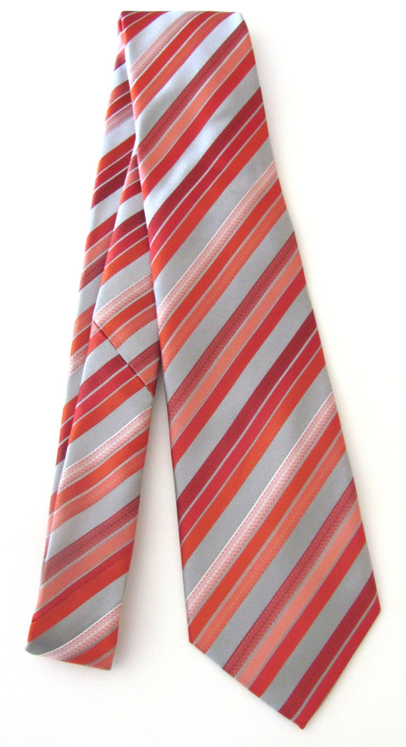Mens Ties Silver Gray Rust Dusty Pink Maroon Stripes Necktie - Etsy