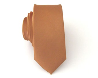 Rust Mens Tie With Matching Pocket Square Set Cognac Rust | Etsy