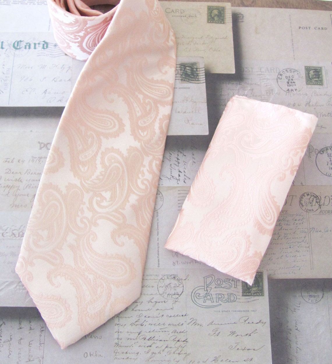 Mens Ties. Peach Tie. Men's Tie Pastel Peach Pale Apricot Paisley ...