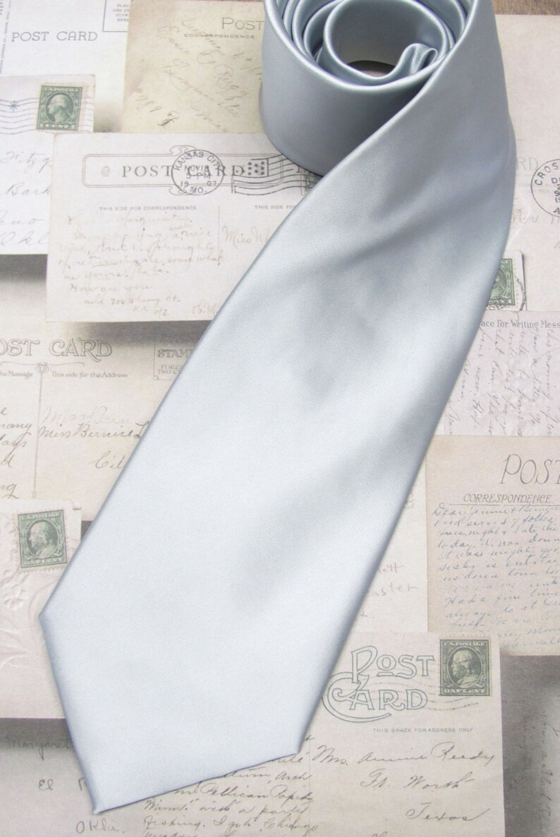 Mens Tie Silver Neckties With Matching Pocket Square Option - Etsy