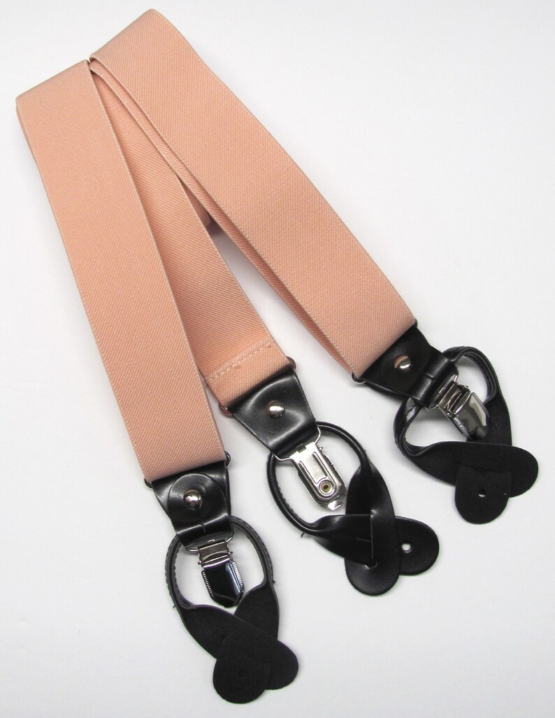 Pastel Peach Combination Suspender Braces With Y-back Elastic ...