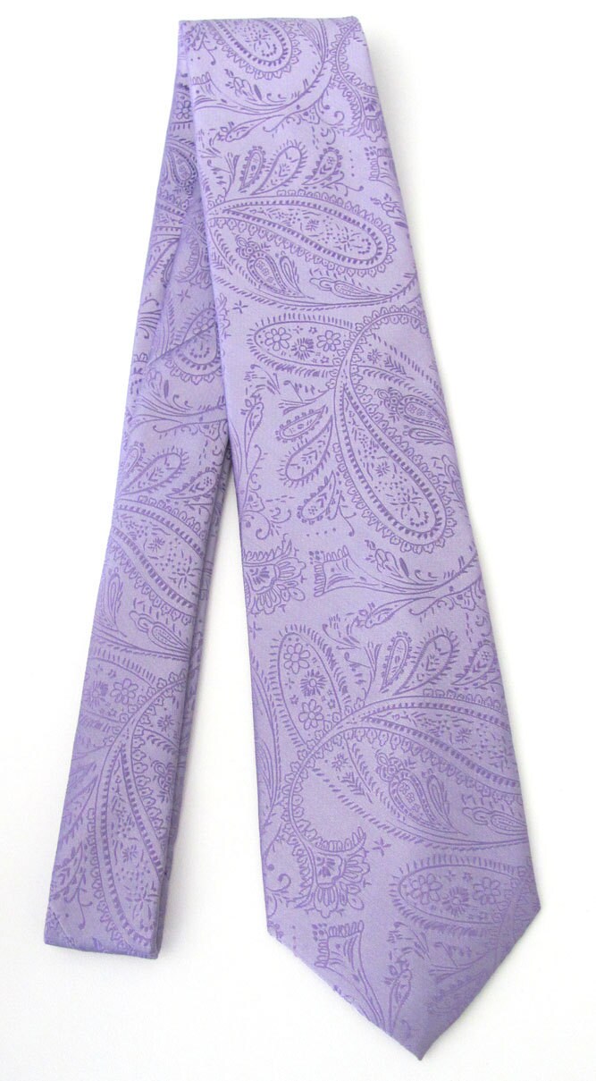 Lavender Tie. Necktie Lavender Purple Paisley Mens Tie With | Etsy
