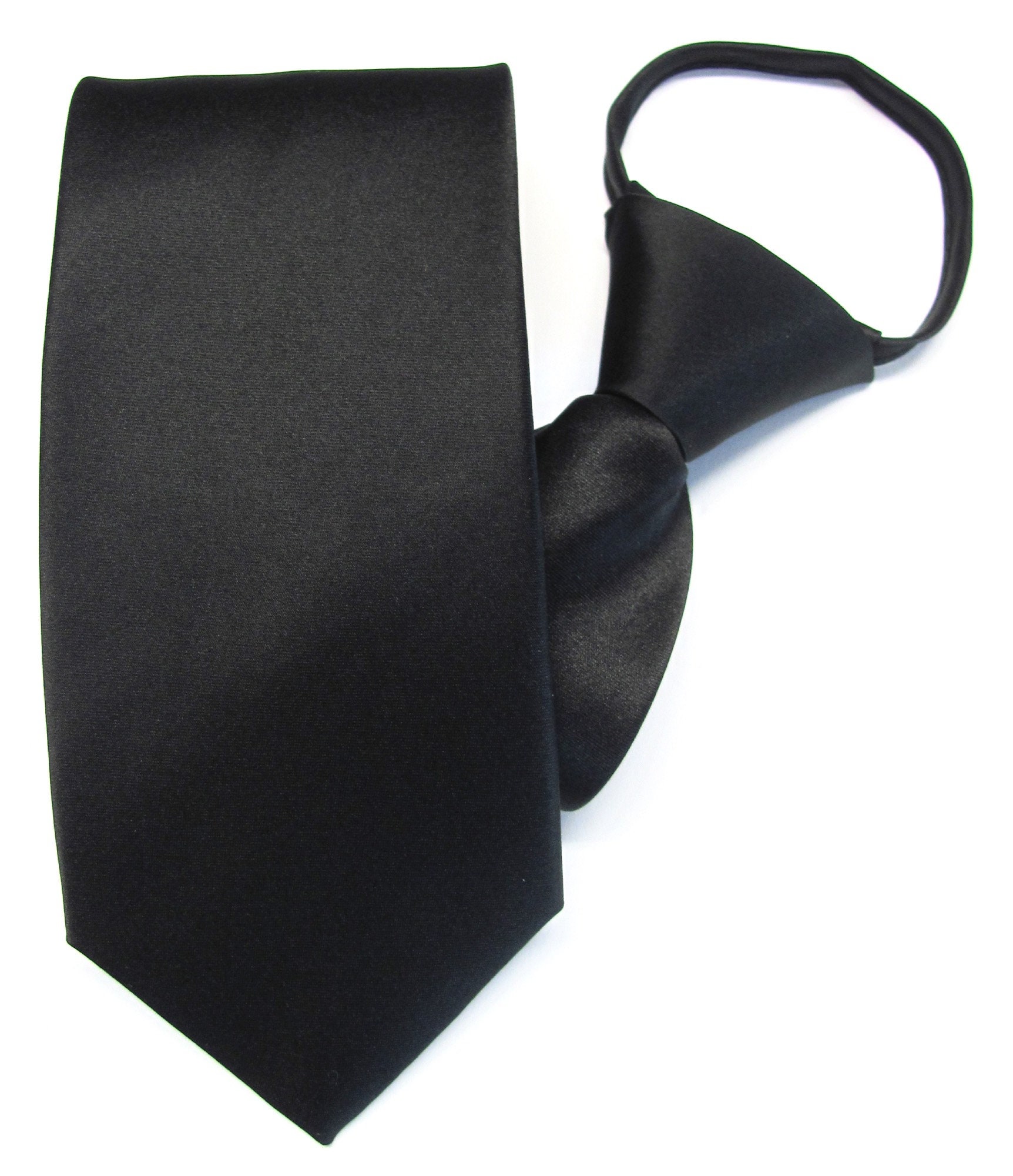 Zipper Necktie Premium Black Zip up Adjustable Pre Tied High Quality ...