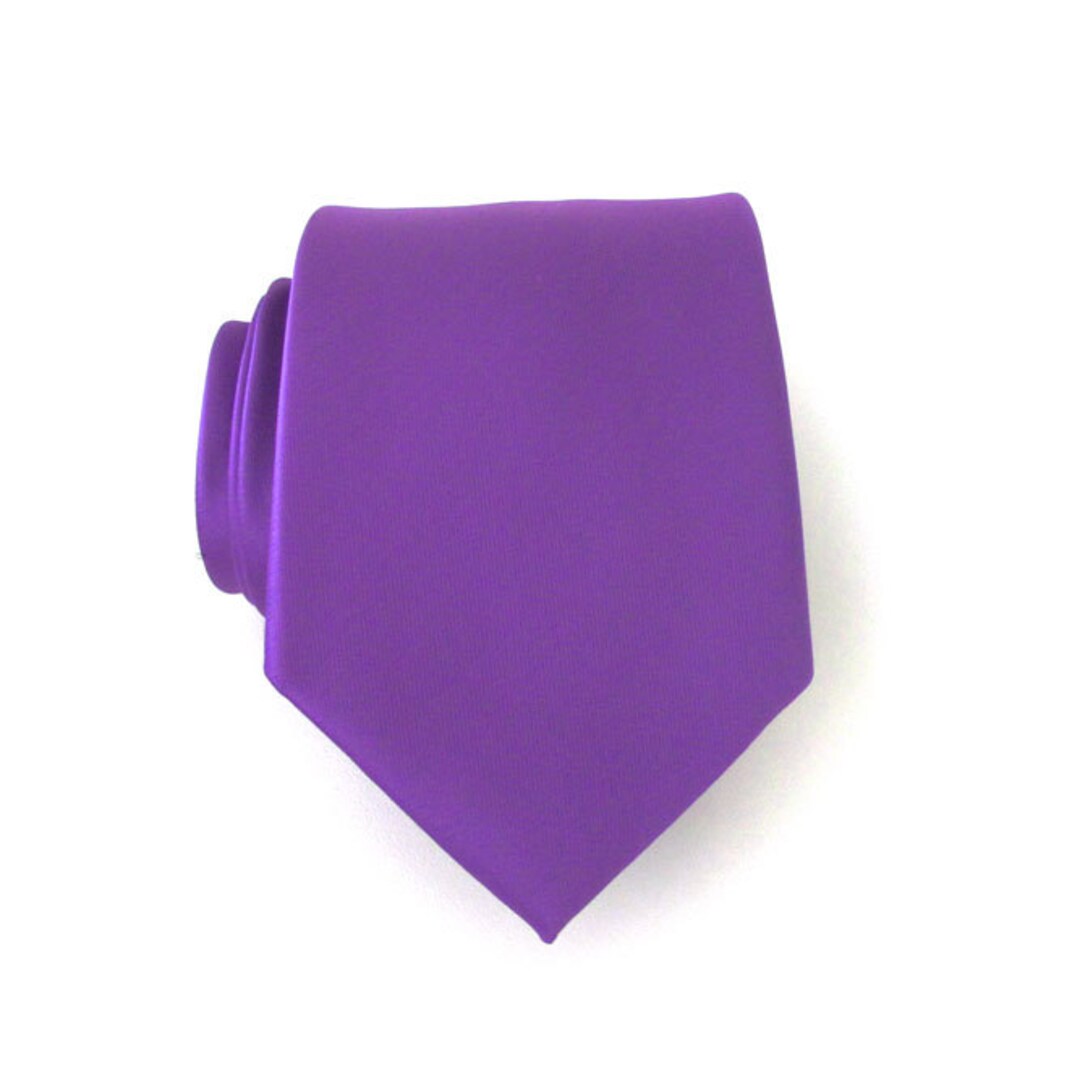 Purple Mens Necktie With Matching Pocket Square Purple Silk Mens Tie ...