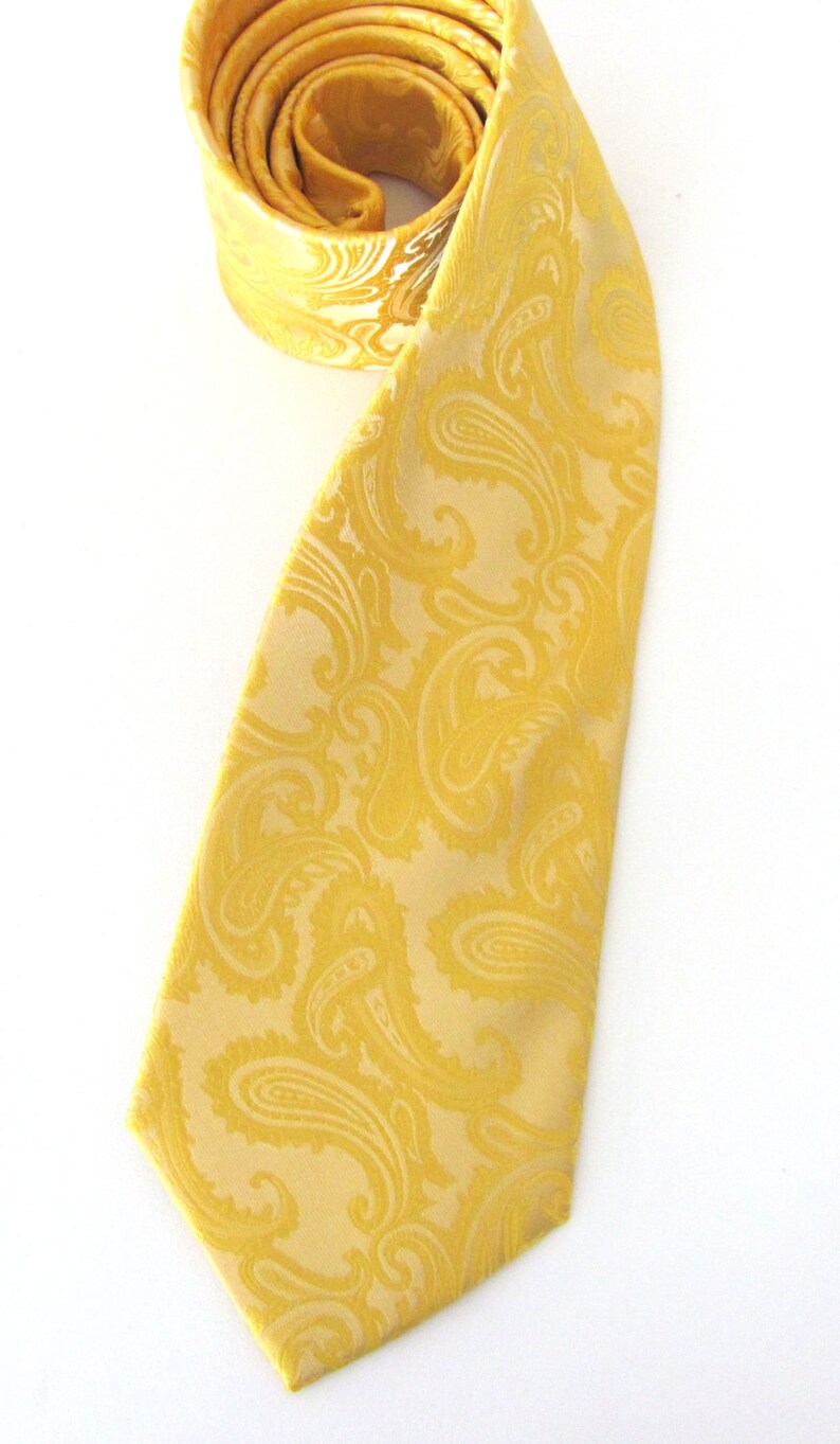Mens Ties Necktie Gold and Yellow Paisley Mens Tie | Etsy