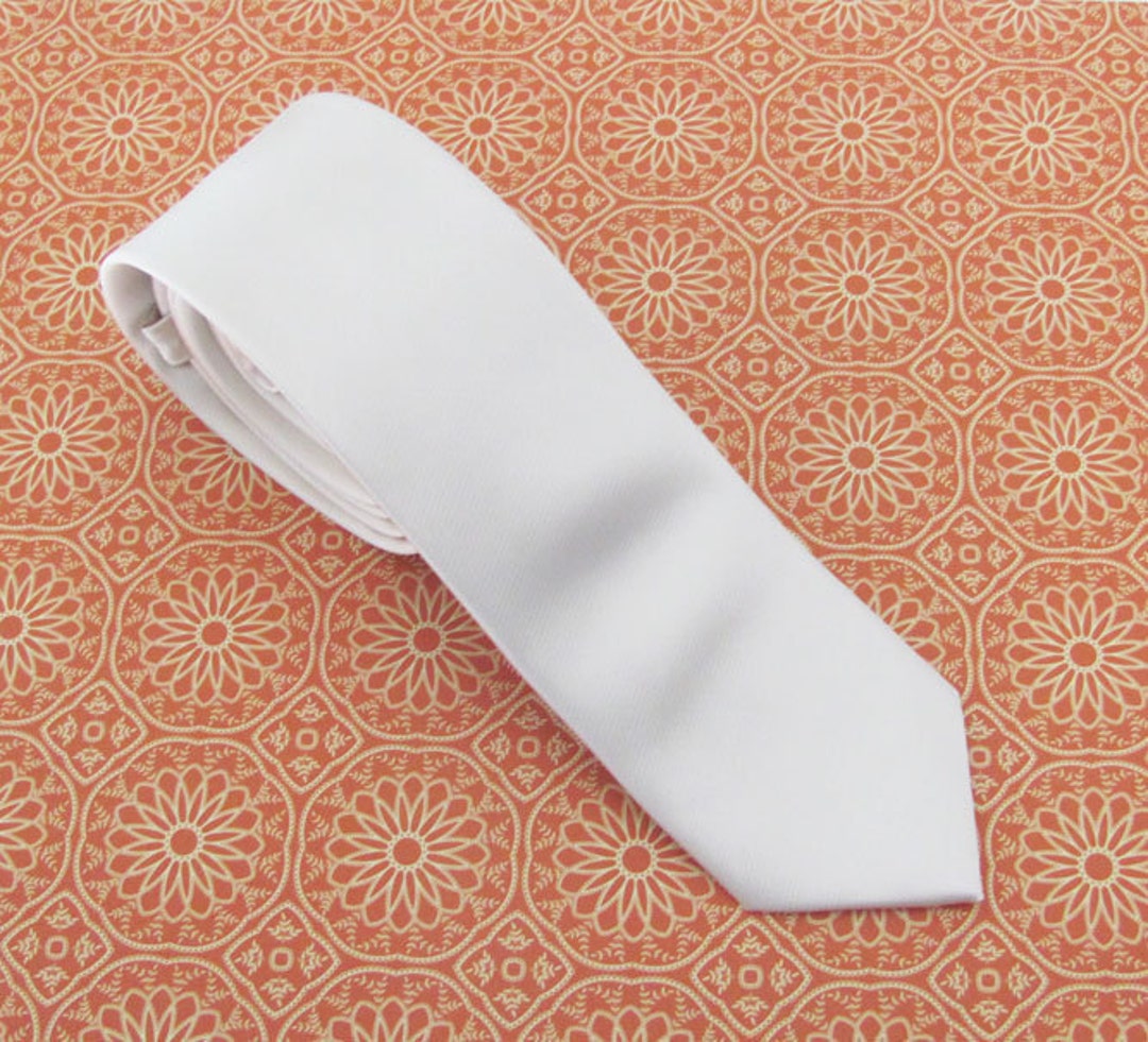 Mens Ties Skinny Tie Ivory Skinny Silk Necktie With Matching Pocket ...