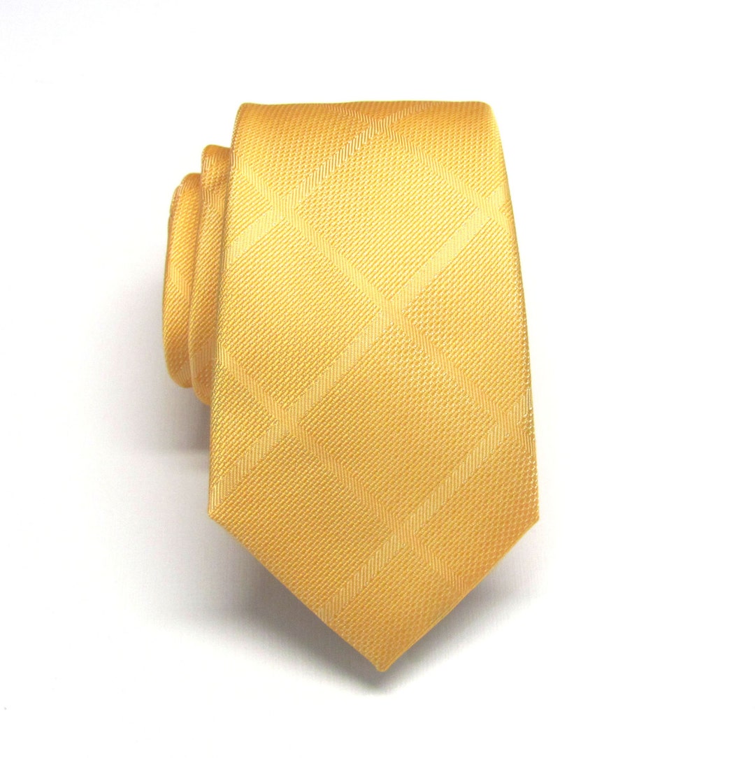 Poppy Yellow Mens Ties Poppy Yellow Gold Plaid Mens Necktie With ...