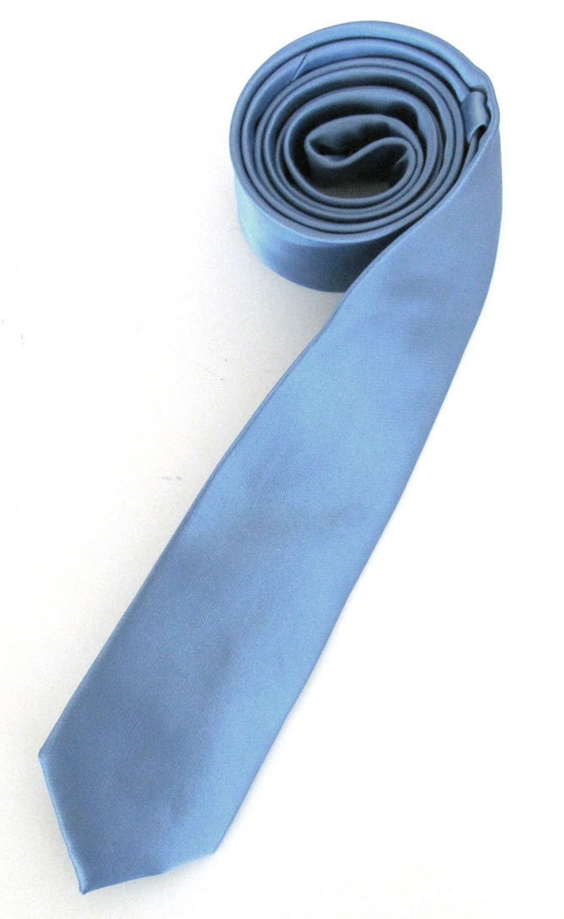 Mens Necktie Periwinkle Blue Skinny Silk Tie With Matching Pocket ...