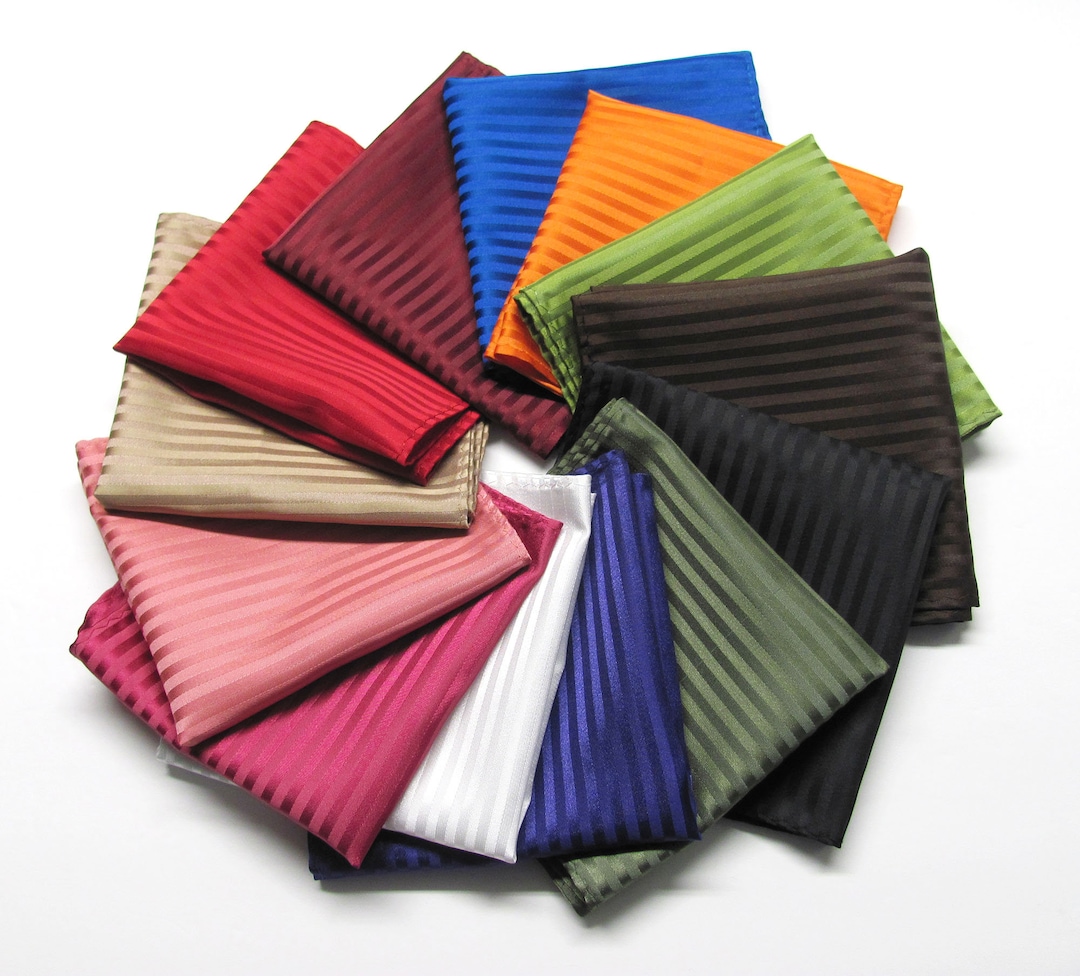 Pocket Square Mens Hankerchief Hanky Tonal Stripe Black Brown Green ...