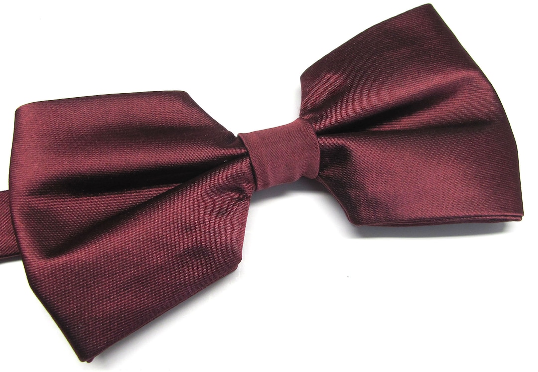 Mens Rectangle Bowtie. Burgundy Dark Red Square Ended Bowties Bow Tie ...