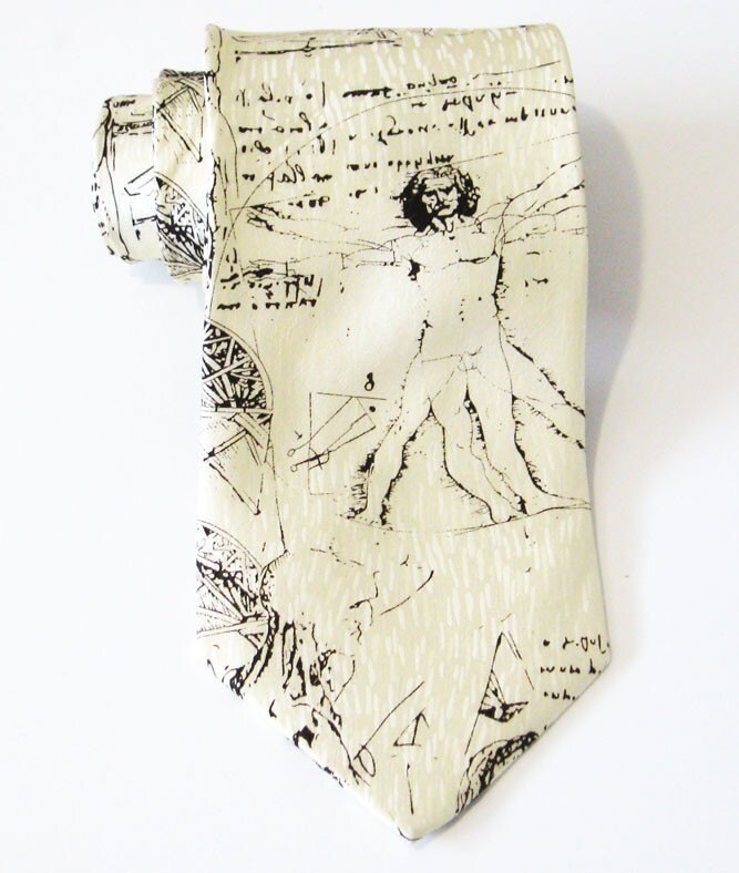 Men Necktie Da Vinci Vitruvian Man Silk Tie - Etsy