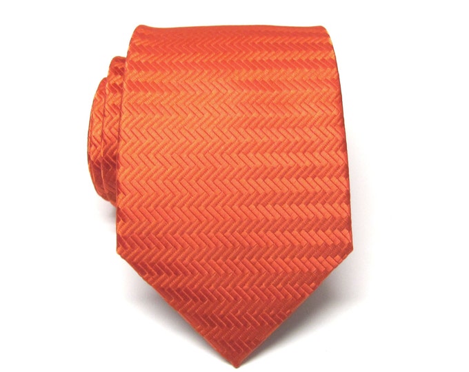 Orange Mens Tie. Necktie. Burnt Orange Stripes Men's Tie - Etsy