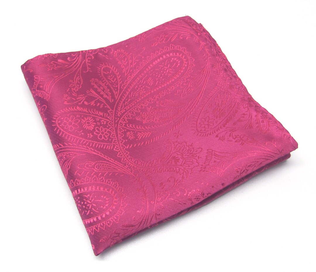 Pocket Square Raspberry Fuchsia Paisley Hanky - Etsy