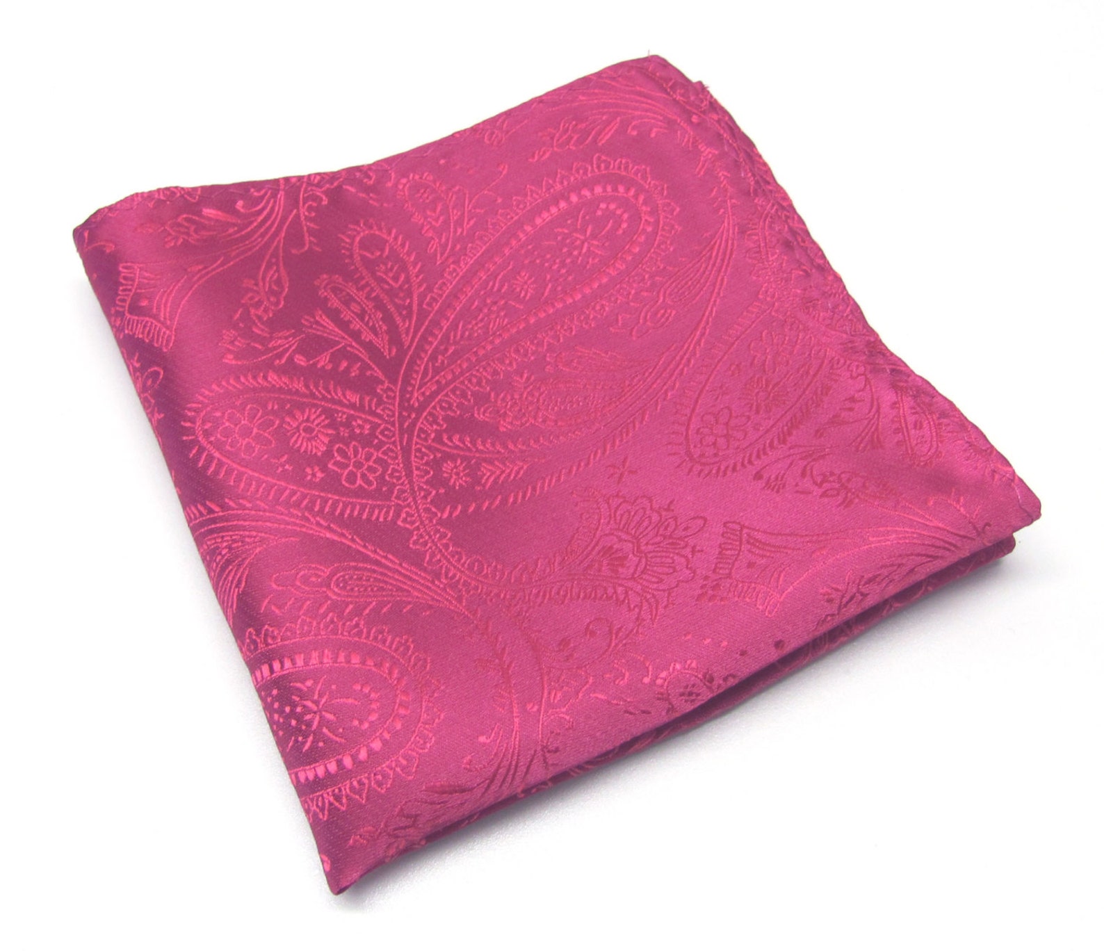 Pocket Square Raspberry Fuchsia Paisley Hanky - Etsy