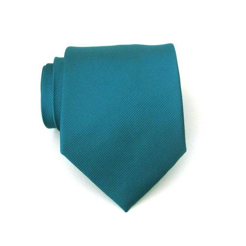 Teal Mens Tie With Matching Pocket Square Teal Silk Necktie - Etsy