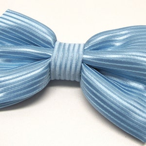 Mens Bowties. Blue Bow Tie. Sky Blue Stripes Bowtie With Matching ...