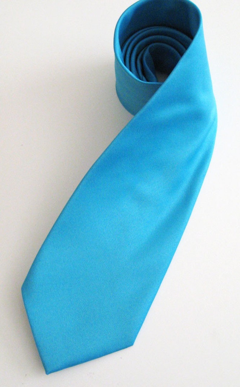 Mens Necktie Aqua Blue Silk Mens Tie With Matching Pocket - Etsy