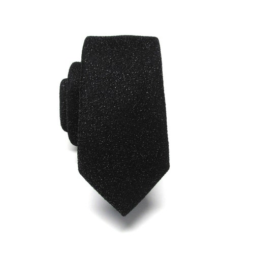 Mens Ties. Glitter Necktie Metallic Bling Black Lamé Narrow - Etsy