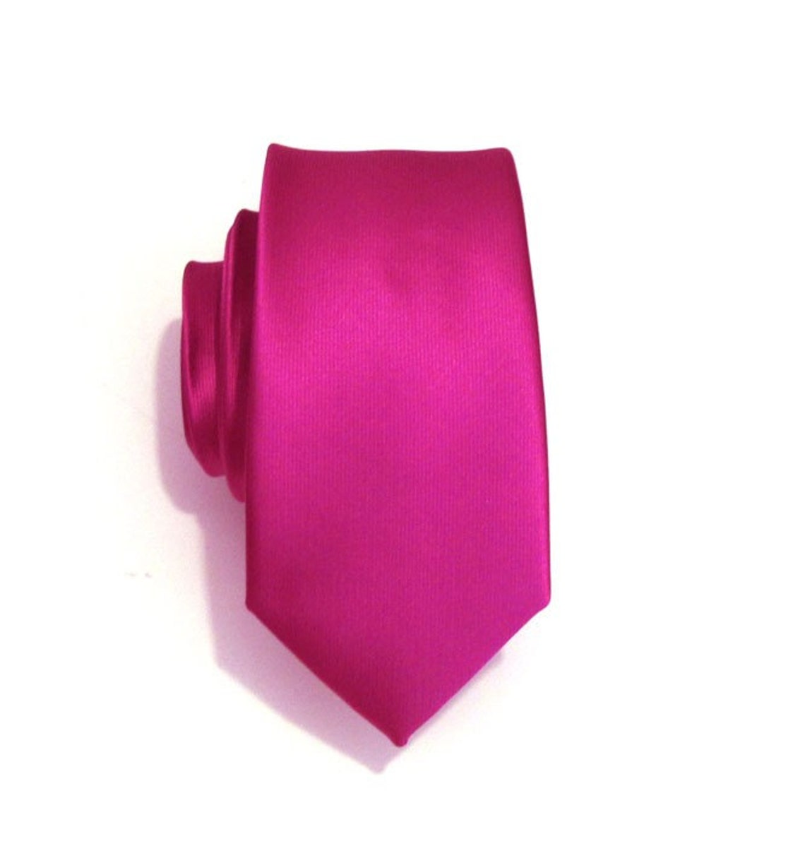 Mens Ties Fuchsia Pink Skinny Silk Necktie With Matching | Etsy