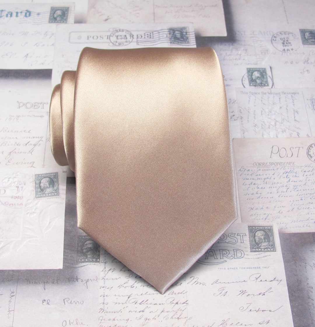 Pink Champagne Necktie Beige Pink Mens Tie With Pocket Square Option - Etsy