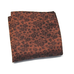 Mens Ties Copper Orange Rust Floral Mens Silk Necktie Wedding Ties With ...