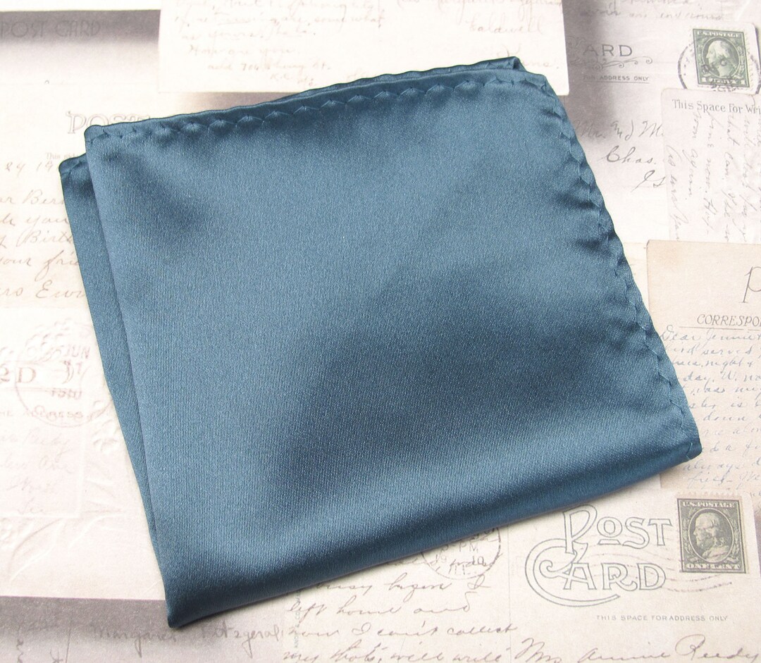 Pocket Square Steel Blue Dusty Blue Hanky Handkerchief - Etsy