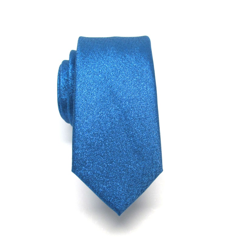 Mens Ties Necktie Metallic Lamé Royal Blue Metallic Skinny Tie - Etsy
