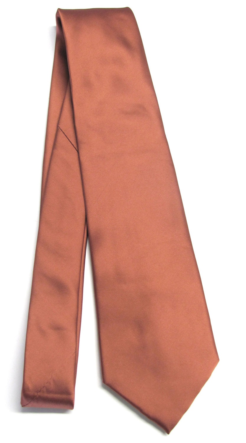 Mens Ties Copper Rust Brown Mens Neckties With Matching Pocket - Etsy