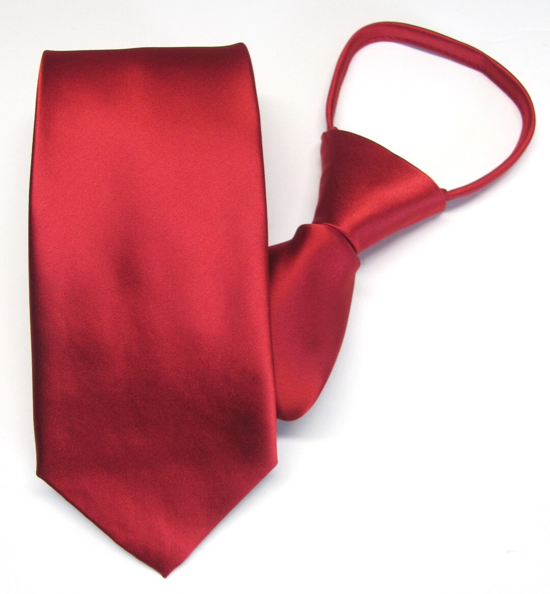 Zipper Necktie Premium Red Zip up Adjustable Pre Tied High Quality Mens ...