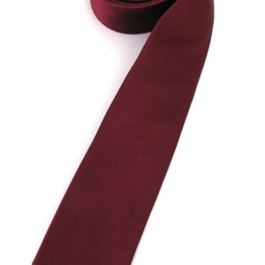 Mens Tie Dark Maroon Burgundy Skinny Silk Necktie With Matching Pocket ...