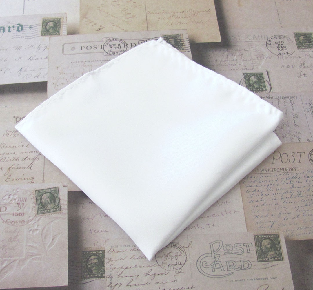 Pocket Square White Hanky Handkerchief - Etsy