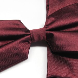 Mens Rectangle Bowtie. Burgundy Dark Red Square Ended Bowties Bow Tie ...