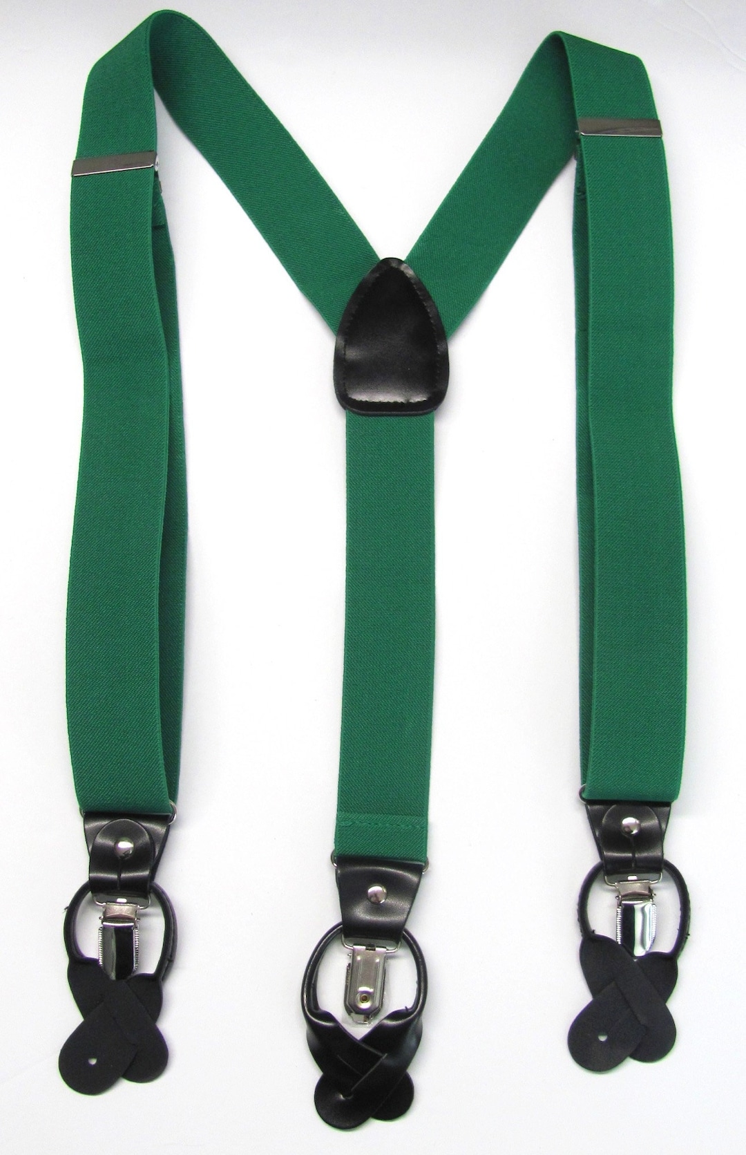Kelly Emerald Green Combination Suspender Braces With Y-back Elastic ...