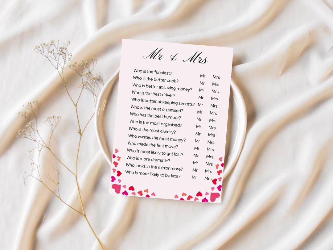 Couples Relationship Quiz Game: Fun Date Night Test (printable Digital ...