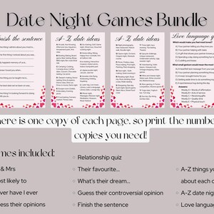 Date Night Games Bundle, Valentines Games, Relationship Quiz ...