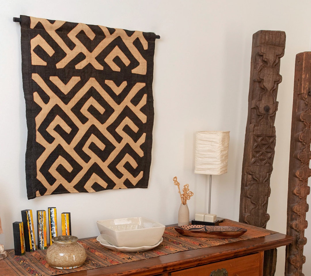 Kuba Cloth Textile Authentic African Tapestry African Tribal Wall ...