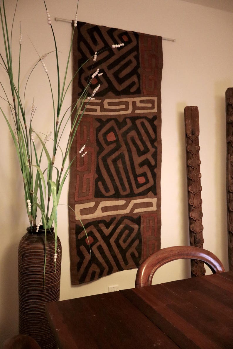 Kuba Cloth Textile Authentic African Tapestry African Tribal Wall ...