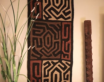 Kuba Cloth Textile Authentic African Tapestry African Tribal Wall ...
