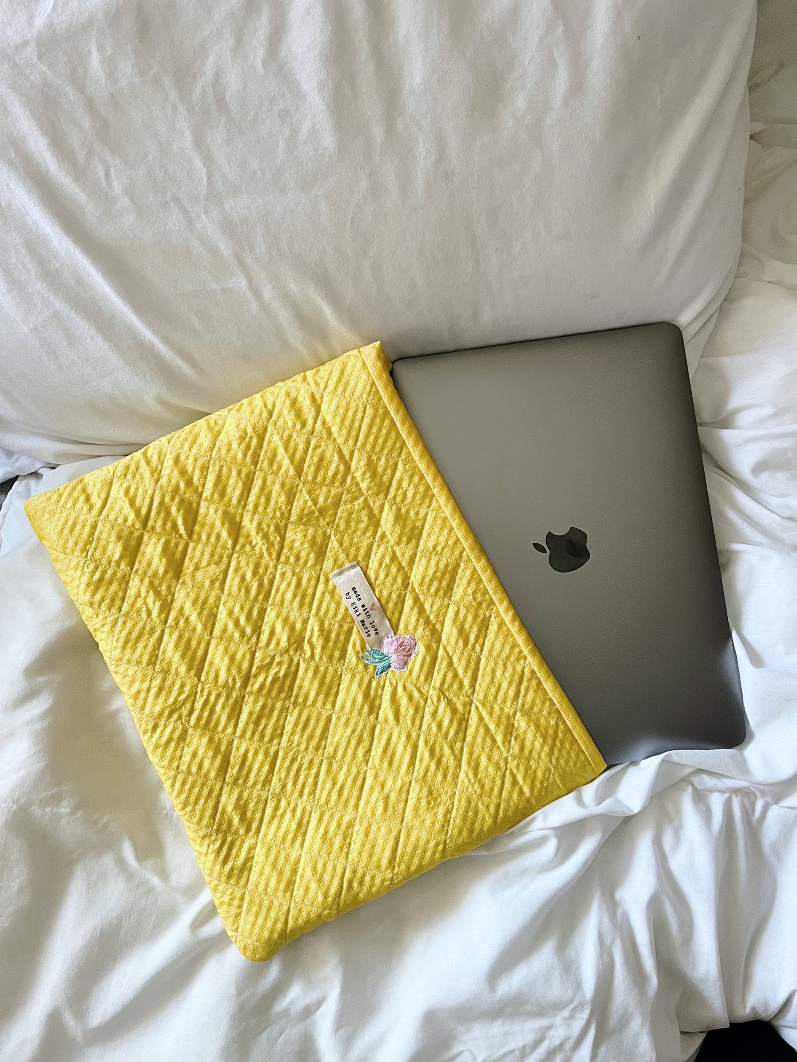 Yellow Quilted Laptop Sleeve - Etsy