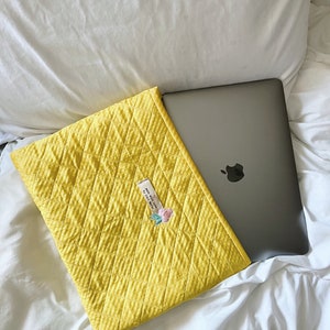 Yellow Quilted Laptop Sleeve - Etsy
