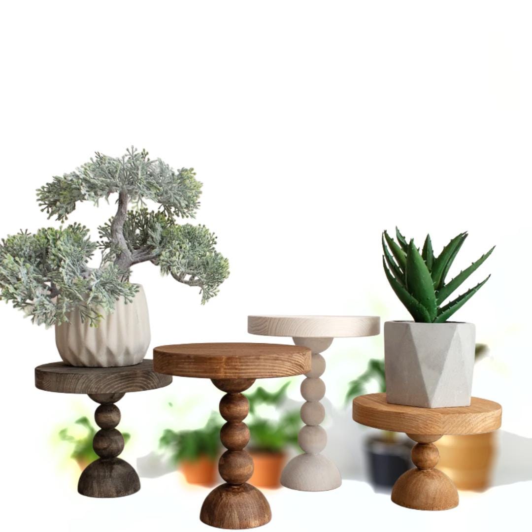 Mini Round Wood Stand , Farmhouse Riser, Rustic Stand - Etsy